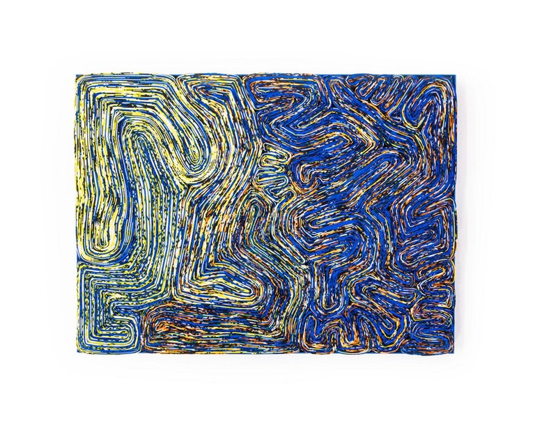 Simone Post - Small Wall Piece - Blue For Sale at 1stDibs