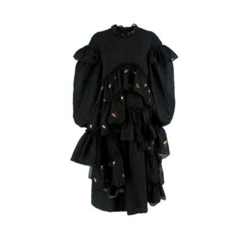 Simone Rocha Beaded Floral-embroidered Cloqué Dress For Sale at 1stDibs