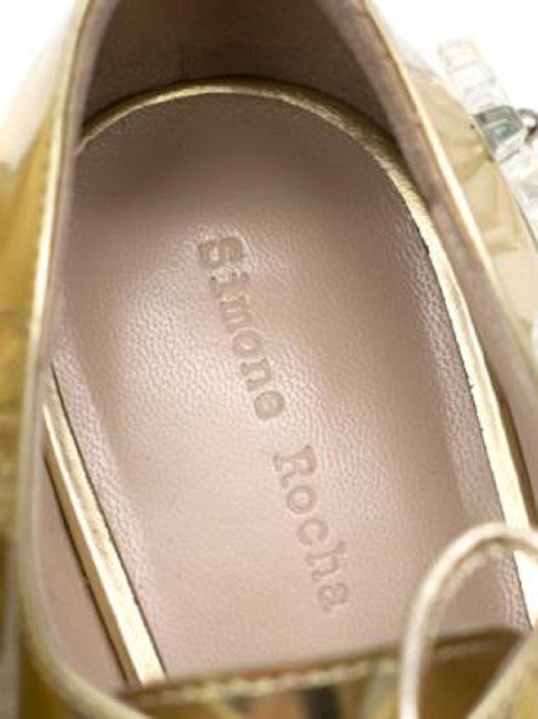 Simone Rocha Embellished Metallic Gold Brogues For Sale at 1stDibs