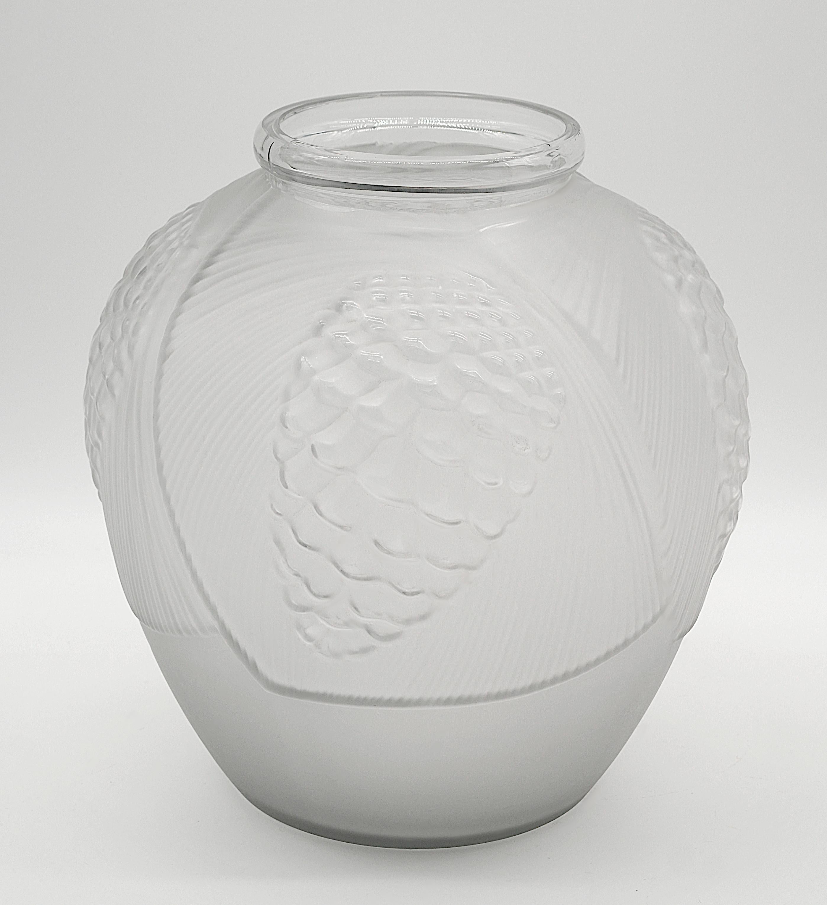 SIMONET Freres Large French Art Deco Glass Vase 1920s For Sale at 1stDibs