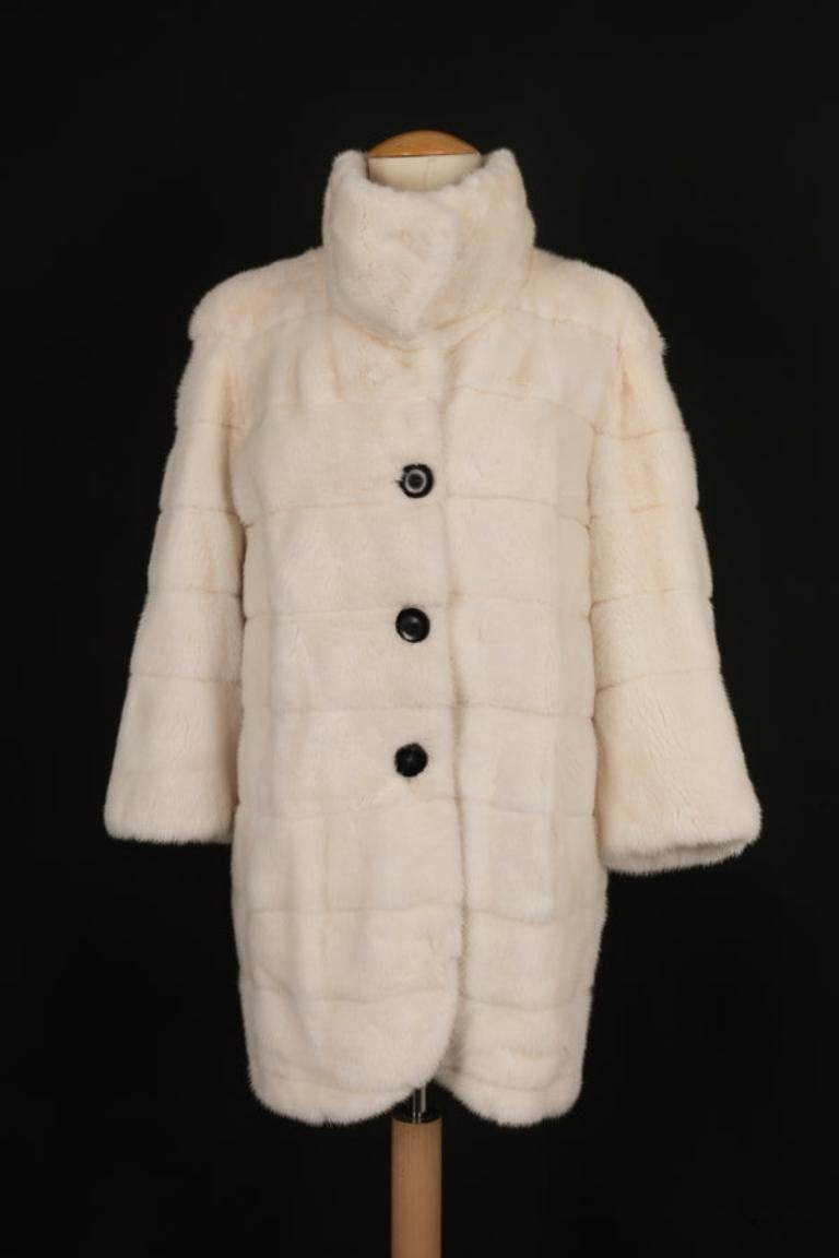 Simonetta Ravizza White Mink Coat For Sale at 1stDibs