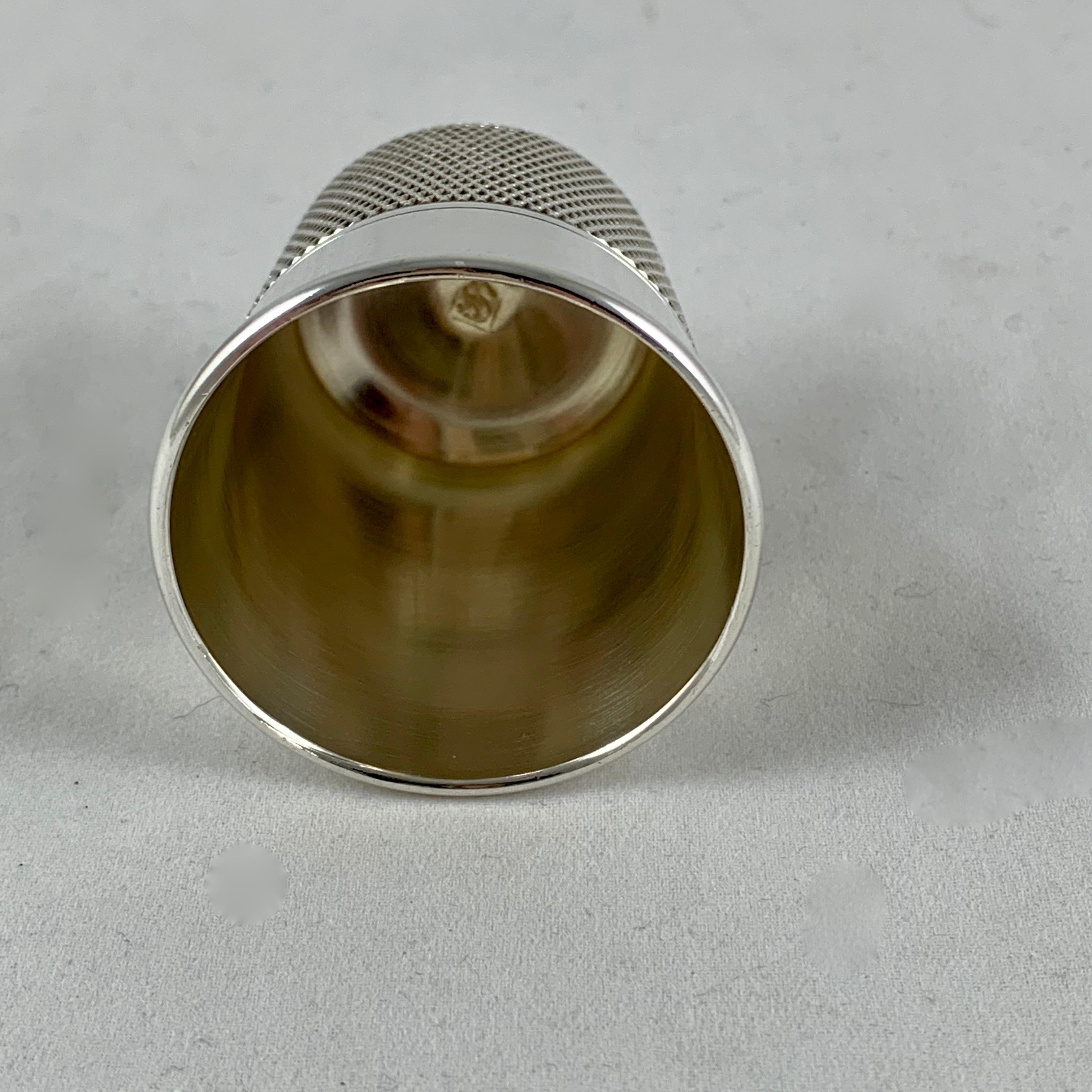 Simons Bros, Sterling Silver Thimble Two oz. Jigger Measure or Shot Cup ...