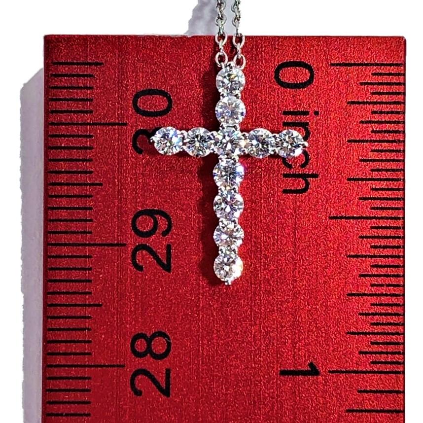 Simple and Elegant Tiffany and Co. Platinum and Diamond Cross For Sale ...