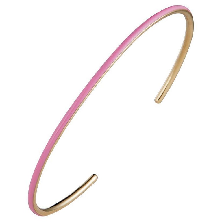 Simple Enamel Cuff 'Baby Pink' For Sale at 1stDibs