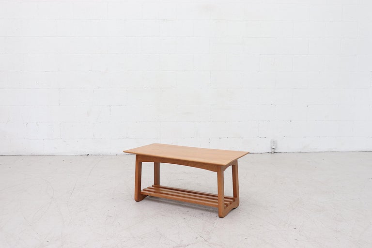Simple Midcentury Coffee Table with Magazine Rack at 1stDibs