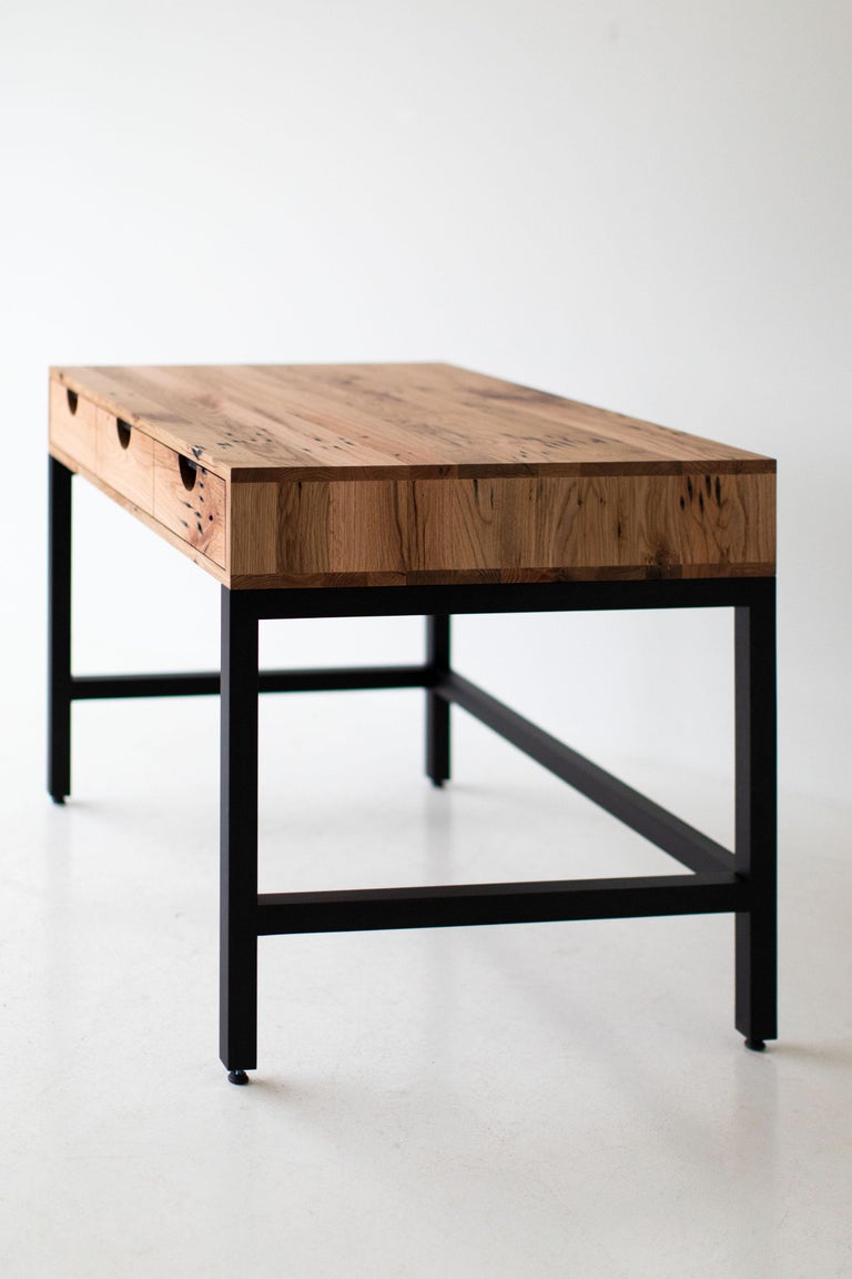 Simple Modern Desk, Reclaimed Oak and Walnut For Sale at 1stDibs ...