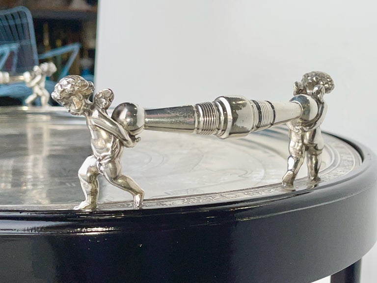 Simpson Hall Miller Oval Silver Plate Tray Table For Sale at 1stDibs