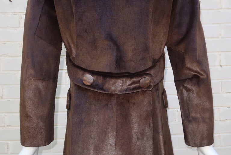 Sincerely Gidding Jenny Mod Brown Fur Coat, 1960’s For Sale at 1stDibs