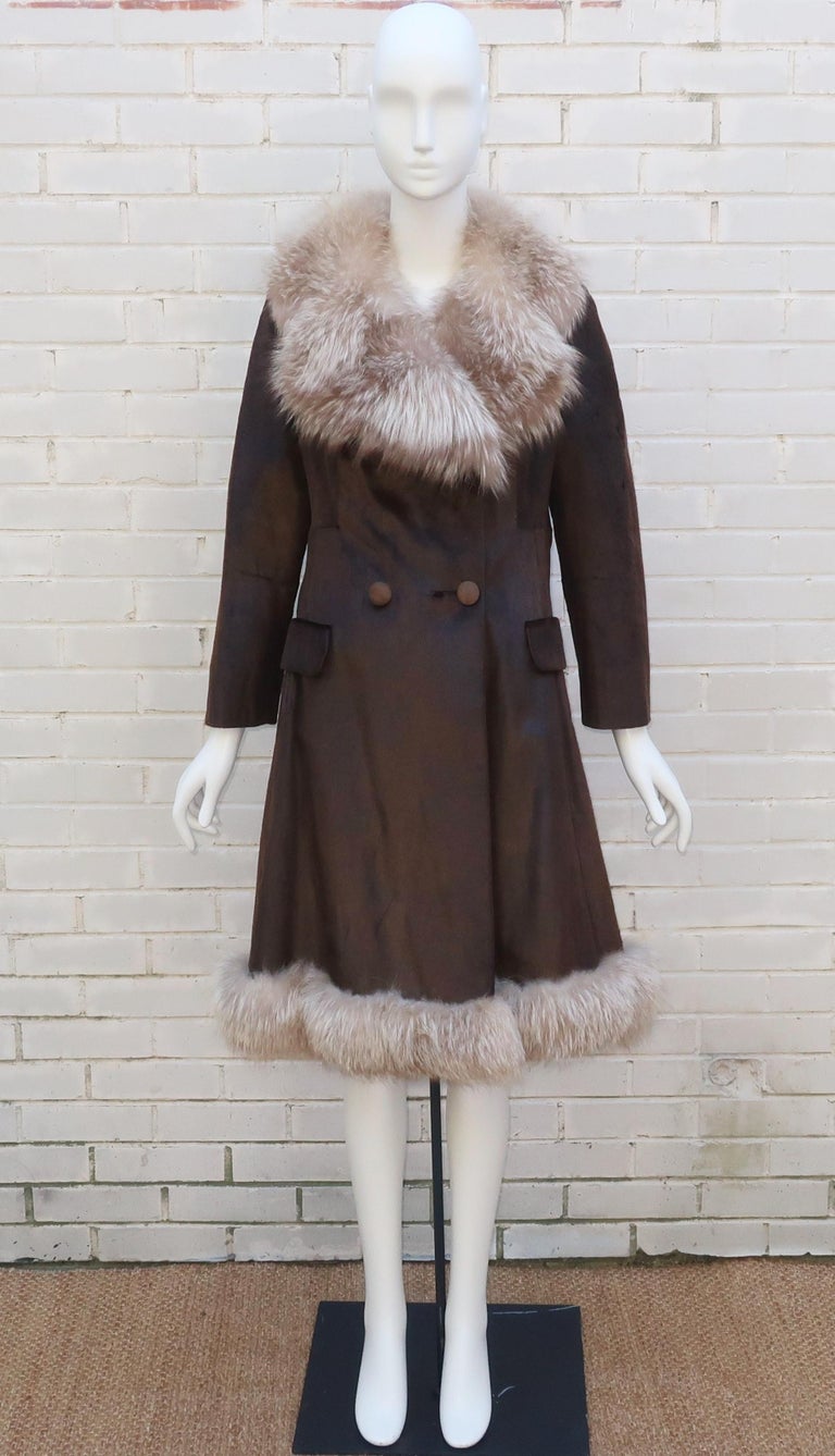 Sincerely Gidding Jenny Mod Brown Fur Coat, 1960’s at 1stDibs