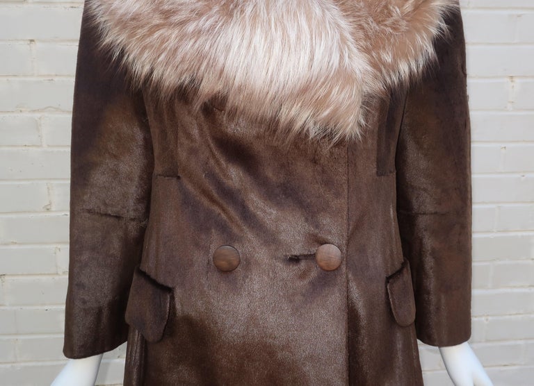 Sincerely Gidding Jenny Mod Brown Fur Coat, 1960’s at 1stDibs