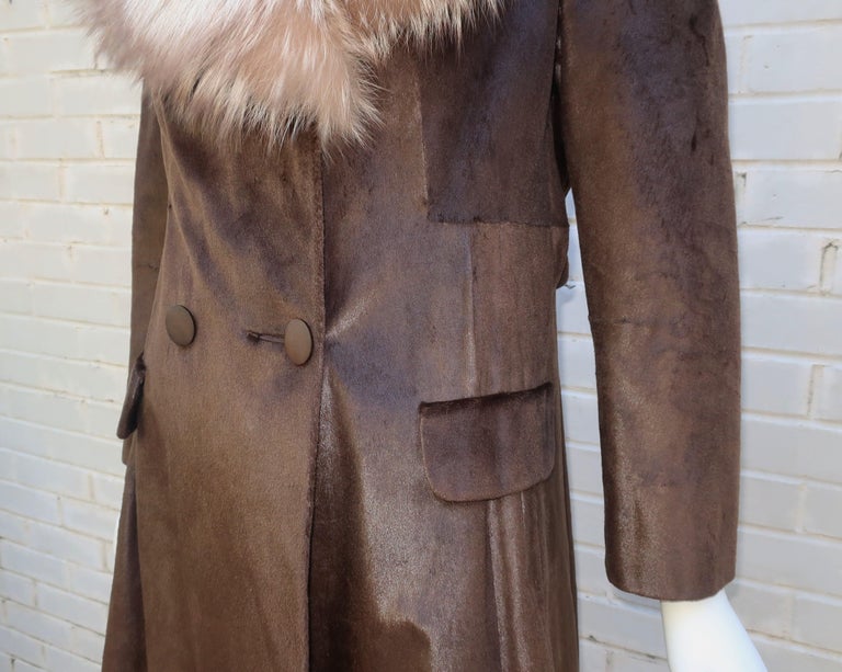 Sincerely Gidding Jenny Mod Brown Fur Coat, 1960’s For Sale at 1stDibs