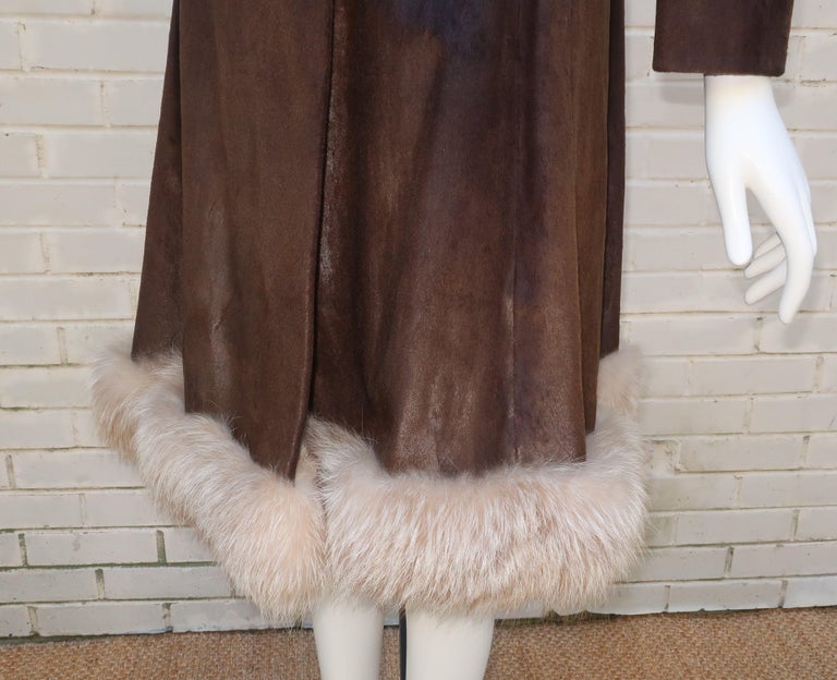 Sincerely Gidding Jenny Mod Brown Fur Coat, 1960’s at 1stDibs