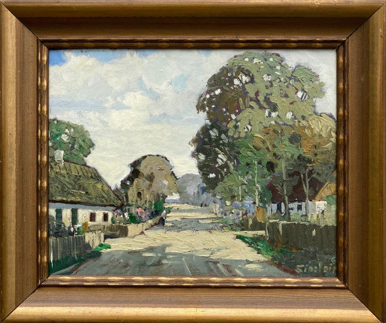 Sinclair - Village Scene (Framed Early 20th Century Antique ...