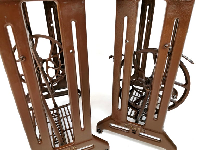 Singer Art Deco Industrial Side Treadle Tables Vintage Coffee Side Hall ...