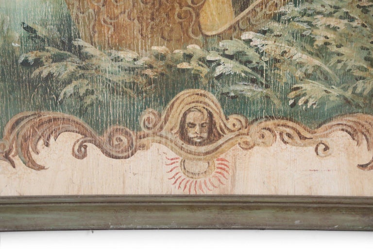 Singerie Carriage Painting on Wood For Sale at 1stDibs