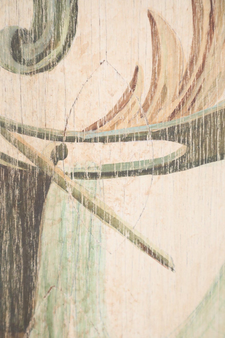 Singerie Carriage Painting on Wood For Sale at 1stDibs