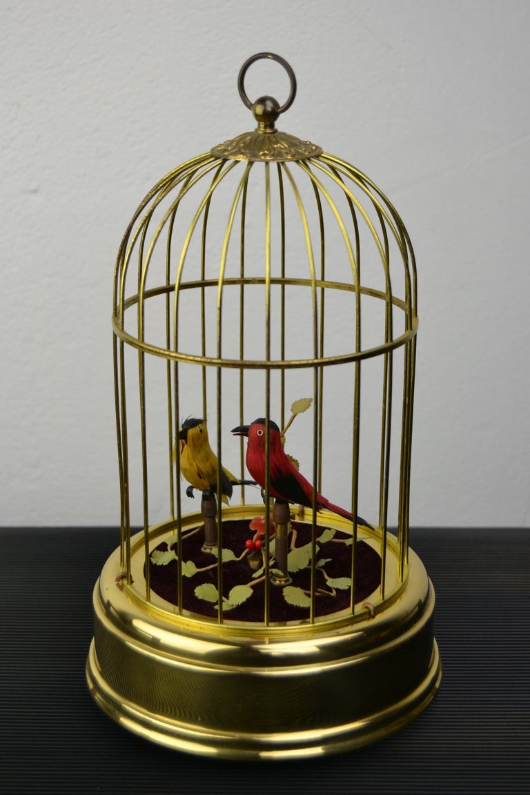 Singing Bird Cage Automaton by Hasu Germany, Mid-20th Century at ...