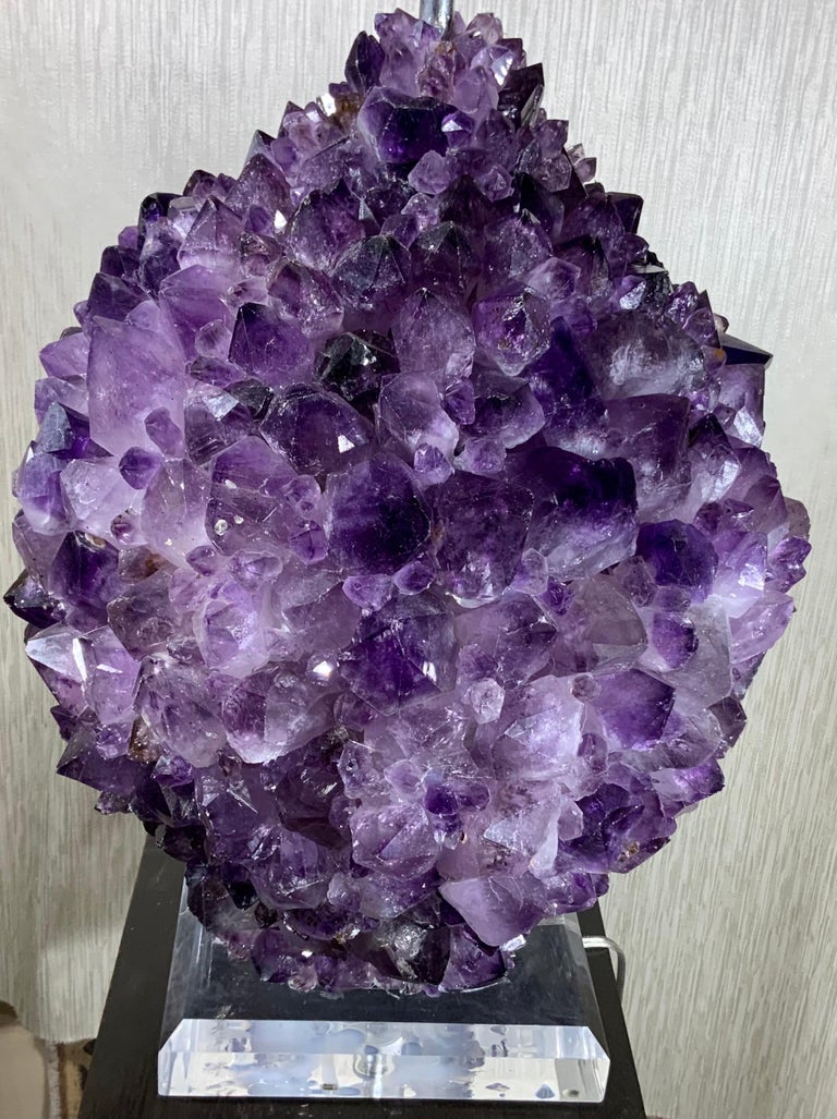 Single Amethyst Rock Crystal Table Lamp at 1stDibs