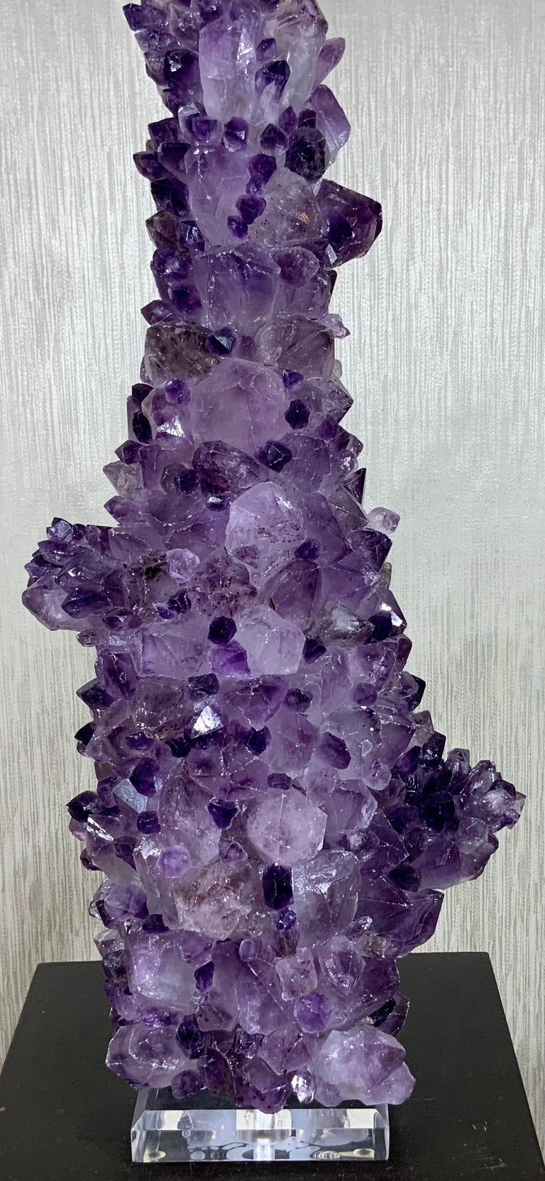 Single Amethyst Rock Crystal Table Lamp For Sale at 1stDibs
