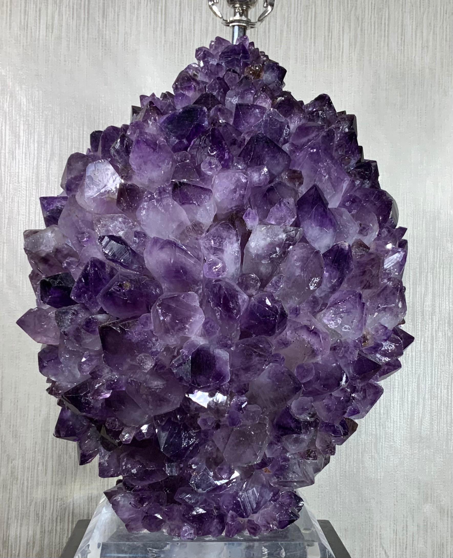 Single Amethyst Rock Crystal Table Lamp at 1stDibs