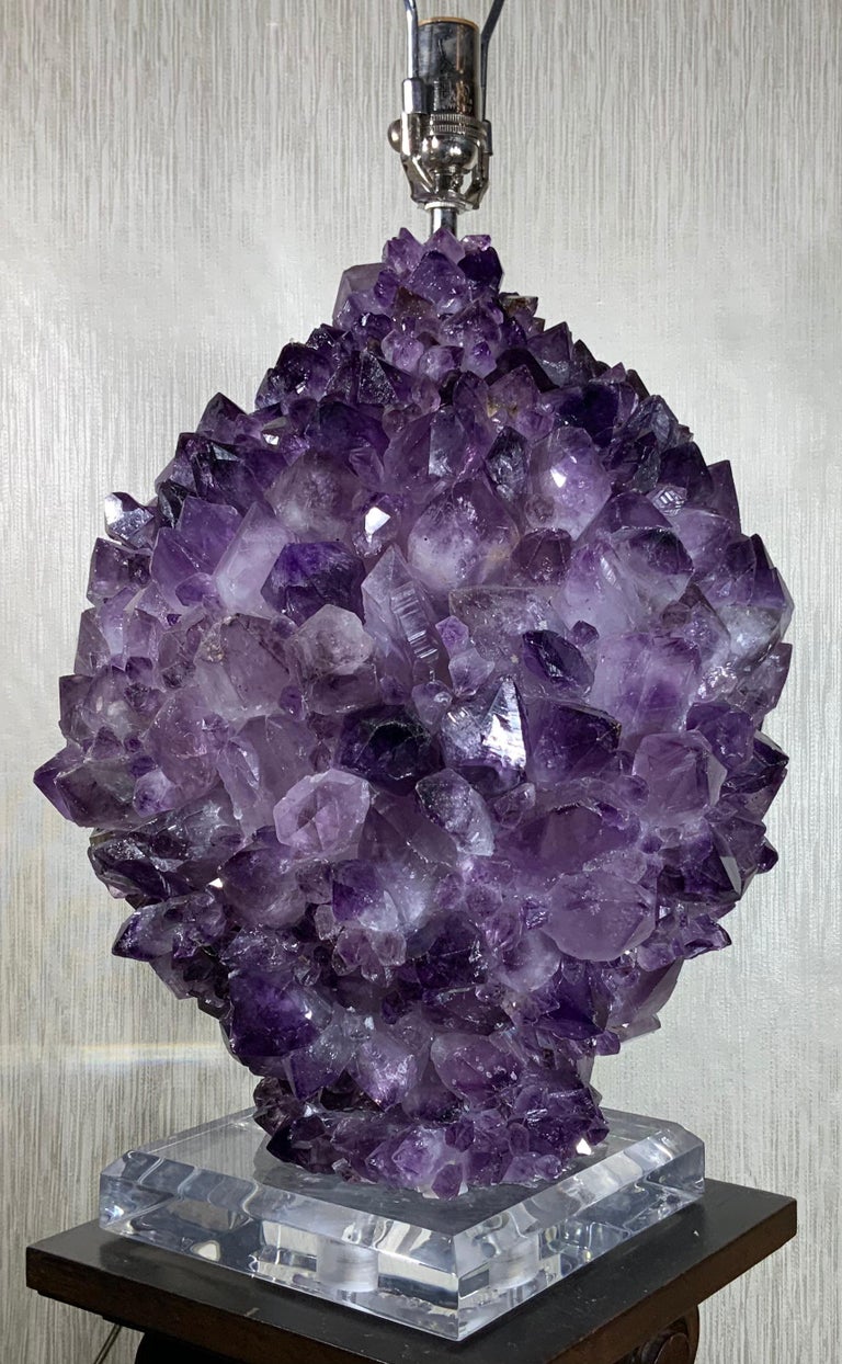Single Amethyst Rock Crystal Table Lamp at 1stDibs