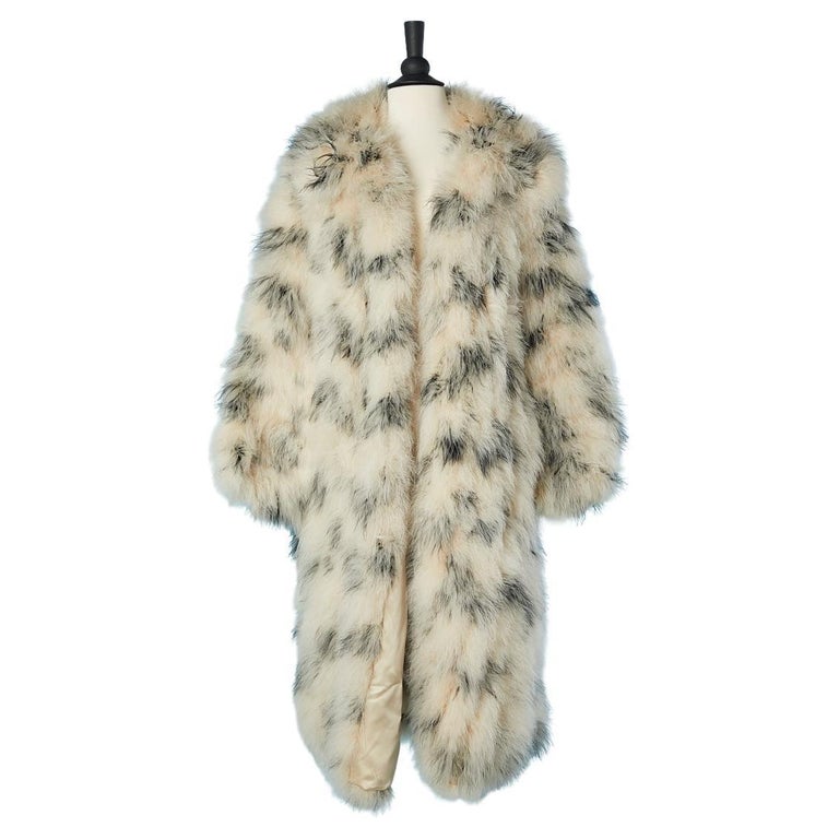 Single breasted black spotted ivory feather coat Circa 1980's For Sale ...