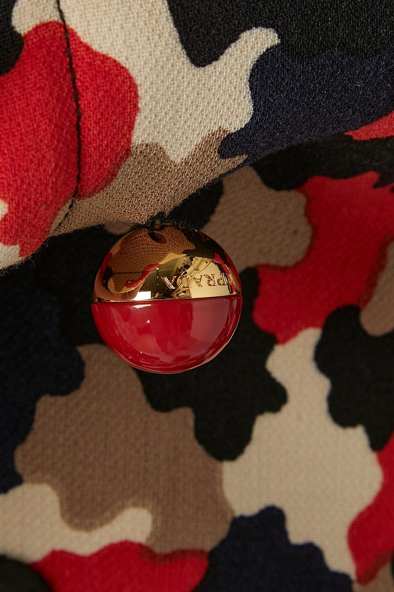 Single breasted camouflage printed wool coat PRADA For Sale at 1stDibs