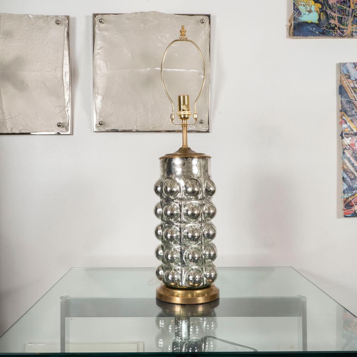 Single Bubble Mercury Glass Lamp For Sale at 1stDibs