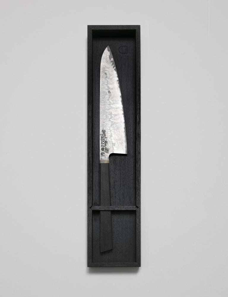 Single Damascus Knife Set with 3000-5000 Year-Old Bog-Oak Display Box ...