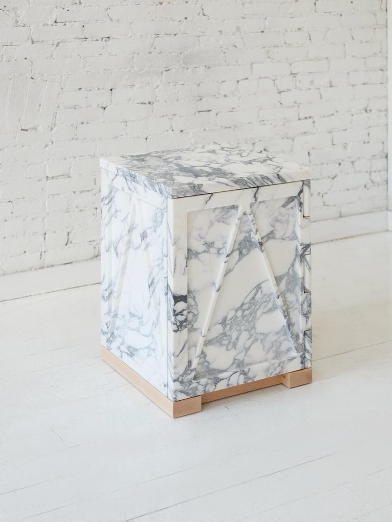 Single Door Relief Stone Cabinet in Marble by Fort Standard For Sale at ...