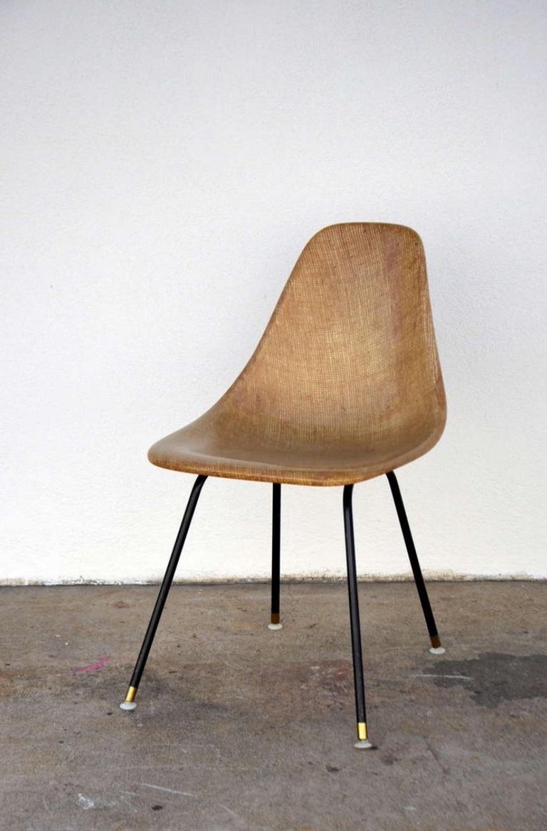 Single Fiberglass Encasted Fabric Mesh Chair For Sale at 1stDibs