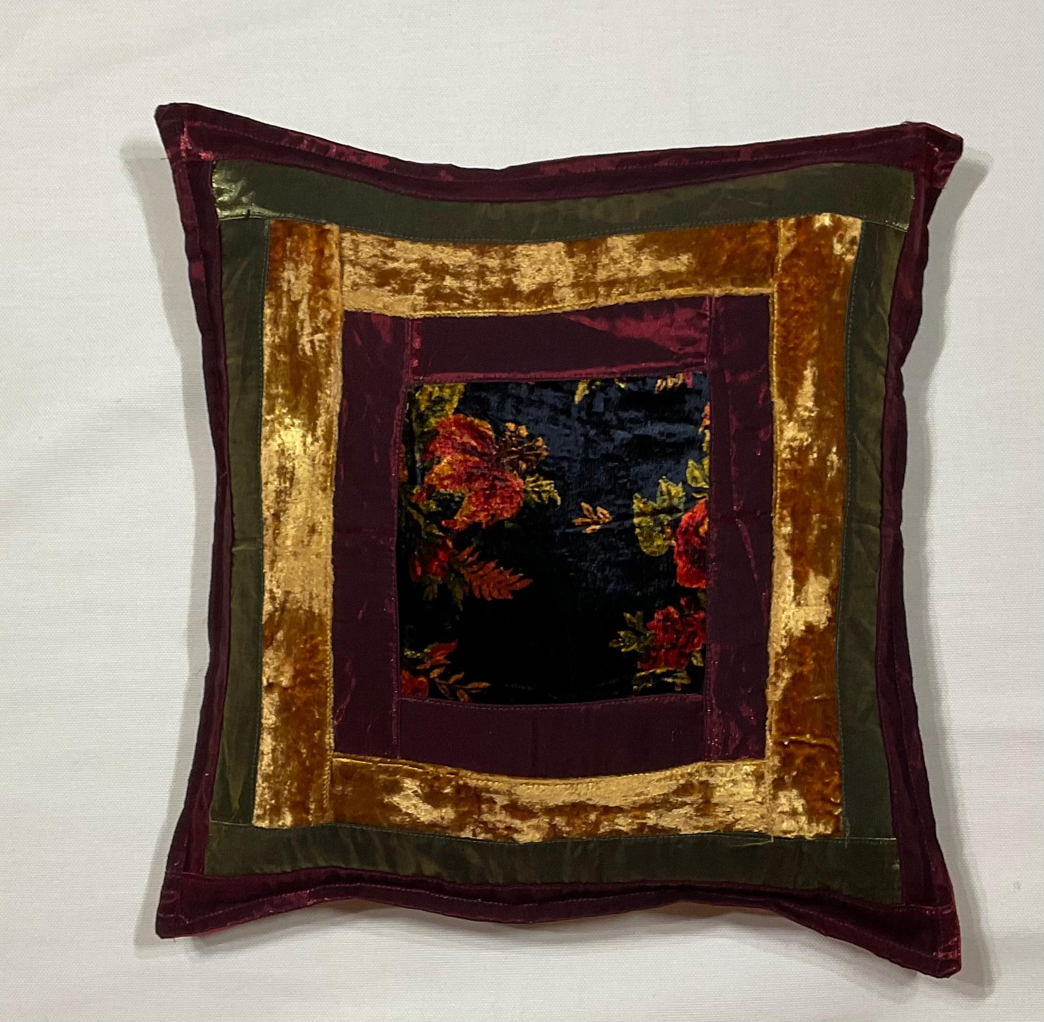 Single Hand Crafted Velvet Pillow For Sale at 1stDibs