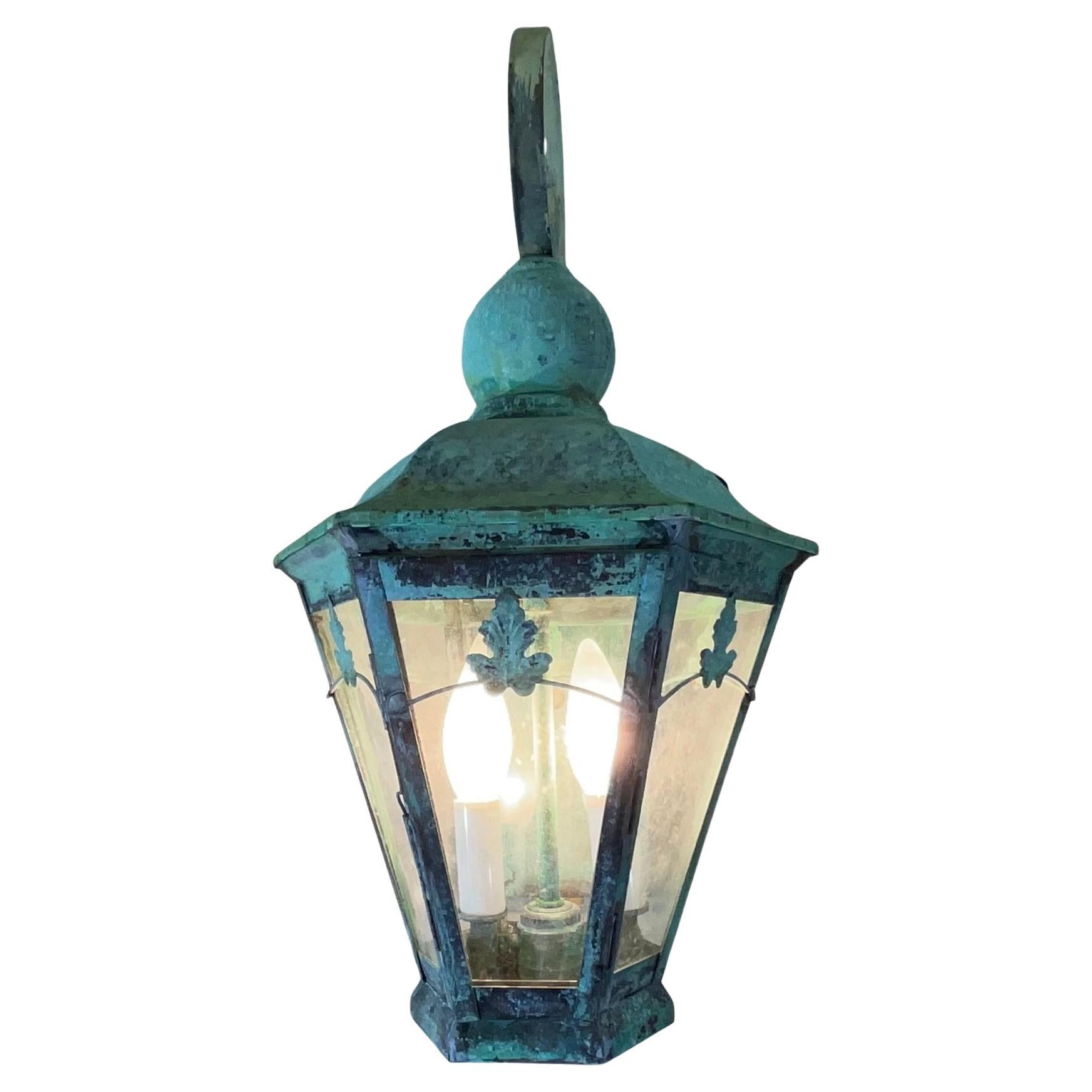 Single Vintage Handcrafted Solid Brass Wall Lantern For Sale at 1stDibs