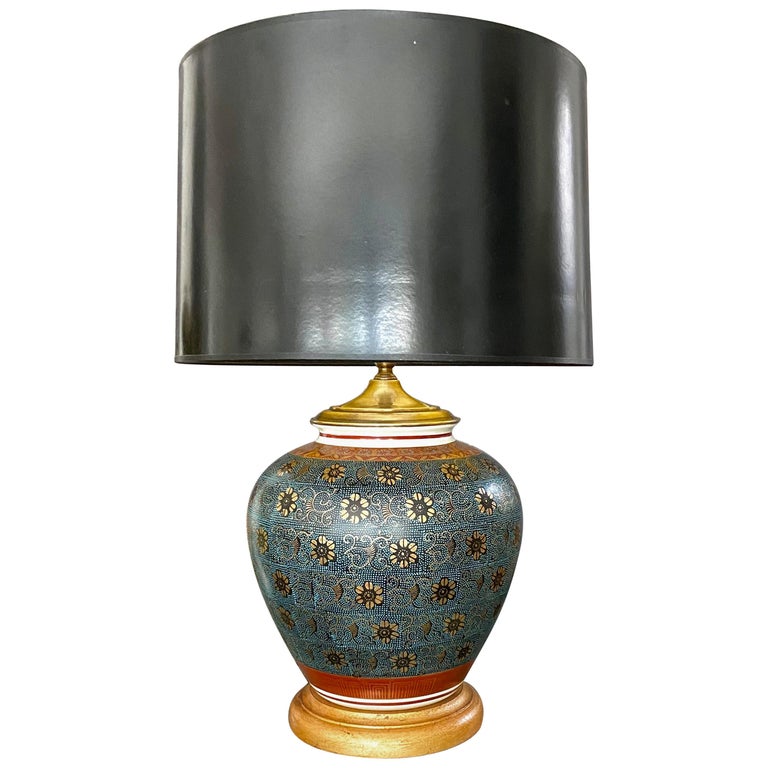 Single Japanese Asian Porcelain Table Lamp at 1stDibs