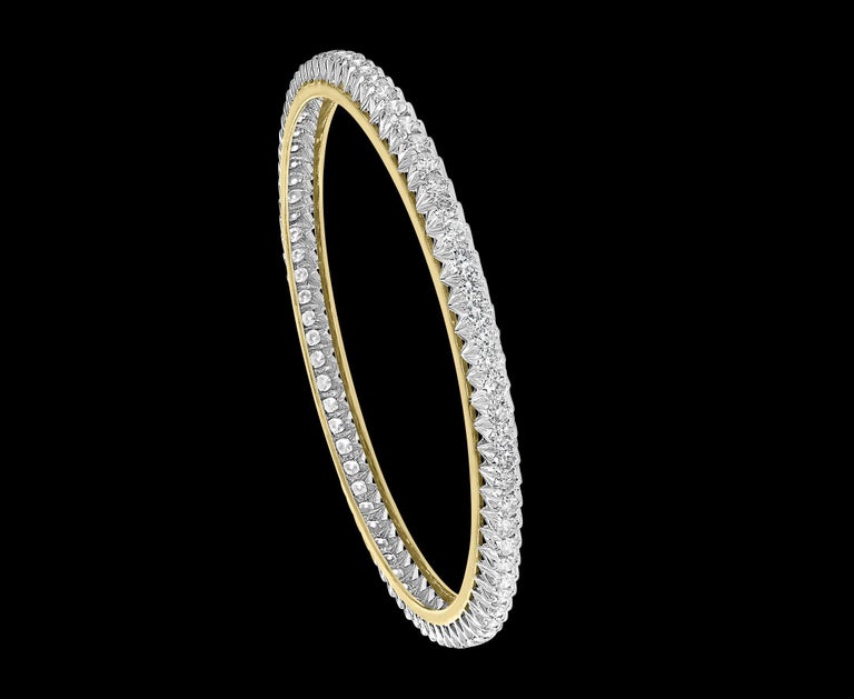 Single Line 11.25 Carat Contemporary Diamond Bangle Pair in 18 Karat ...