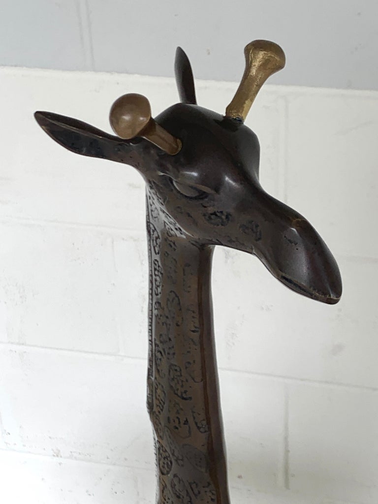 Single Midcentury Bronze Sculpture of a Giraffe at 1stDibs