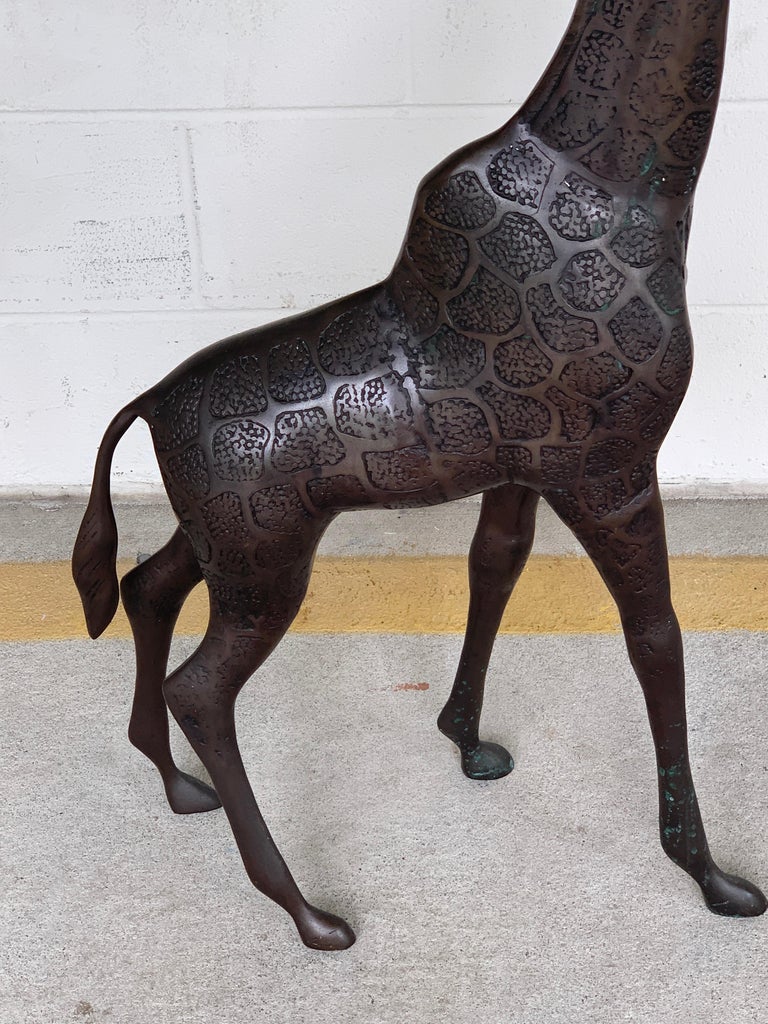 Single Midcentury Bronze Sculpture of a Giraffe at 1stDibs