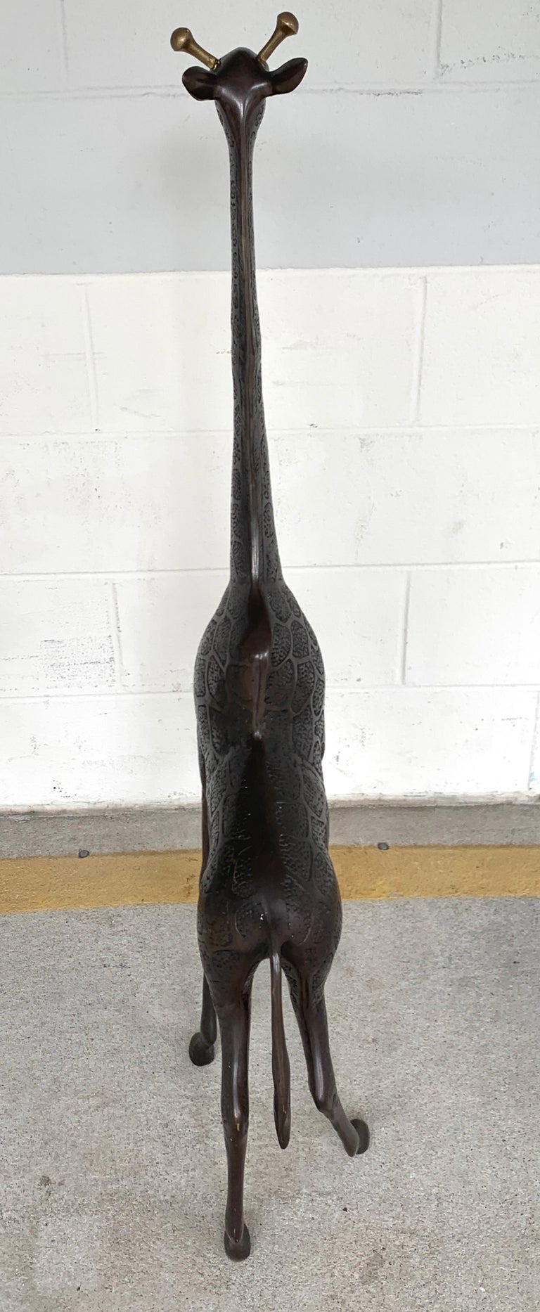 Single Midcentury Bronze Sculpture of a Giraffe at 1stDibs