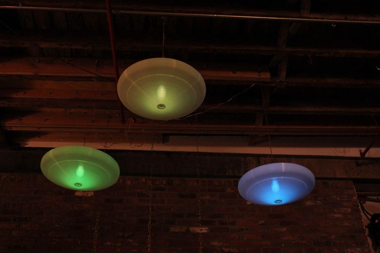 Single Mid-Century Modern Spun Plastic Rotaflex Pendant Lamp by Yasha ...