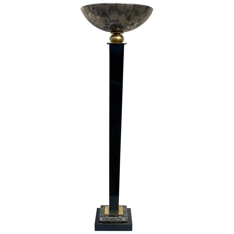 Single Midcentury Table Torchiere Lamp, Attributed to Mangani For Sale ...