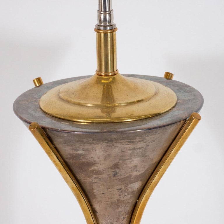Single Mixed Finish Table Lamp For Sale at 1stDibs
