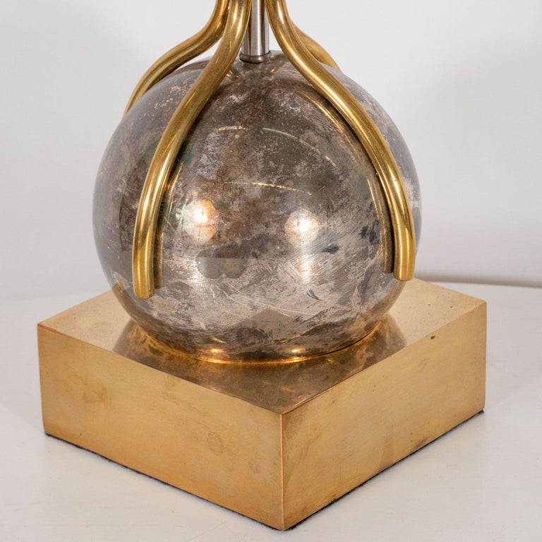 Single Mixed Finish Table Lamp For Sale at 1stDibs