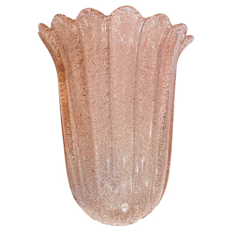 Single Murano Pink Glass Sconce For Sale at 1stDibs