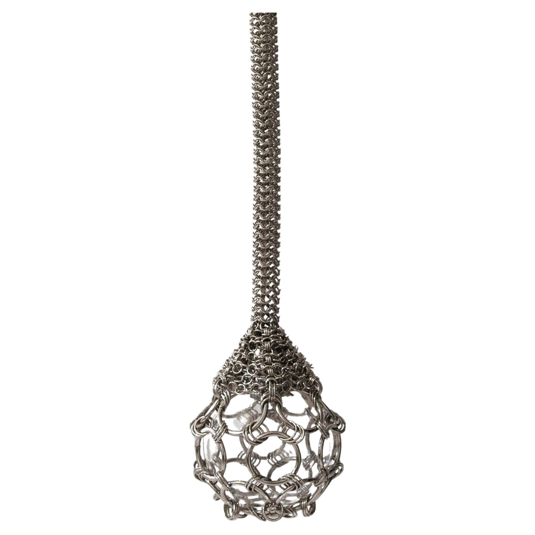 Single-Pendant Chainmail Droplet Sculptural Chandelier For Sale at 1stDibs
