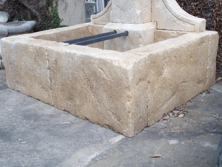 Single Pillar Provençale Garden Fountain in Carved Limestone at 1stDibs