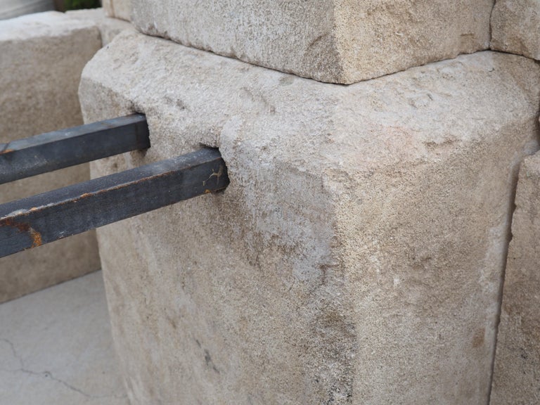 Single Pillar Provençale Garden Fountain in Carved Limestone at 1stDibs