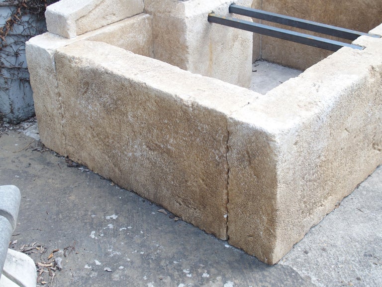 Single Pillar Provençale Garden Fountain in Carved Limestone at 1stDibs