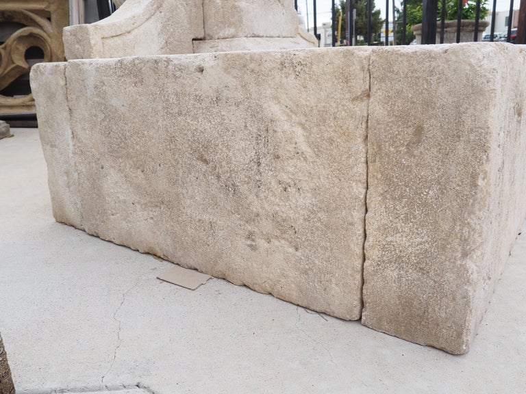 Single Pillar Provençale Garden Fountain in Carved Limestone at 1stDibs
