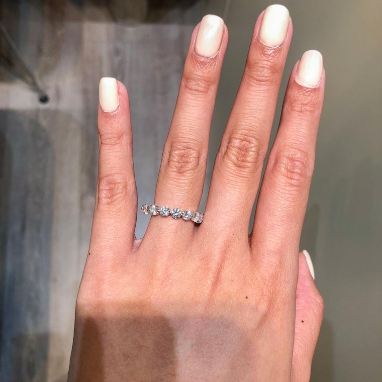 Single Prong Diamond Eternity Wedding Band For Sale at 1stDibs | single ...