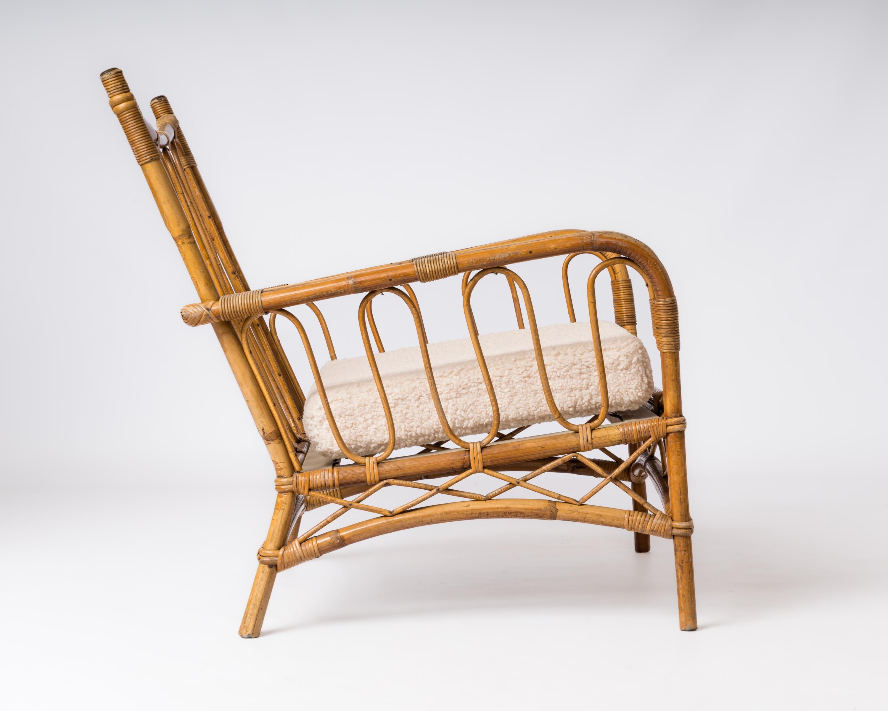 Single Rattan Armchair in the style of Louis Sognot - France 1960's For ...